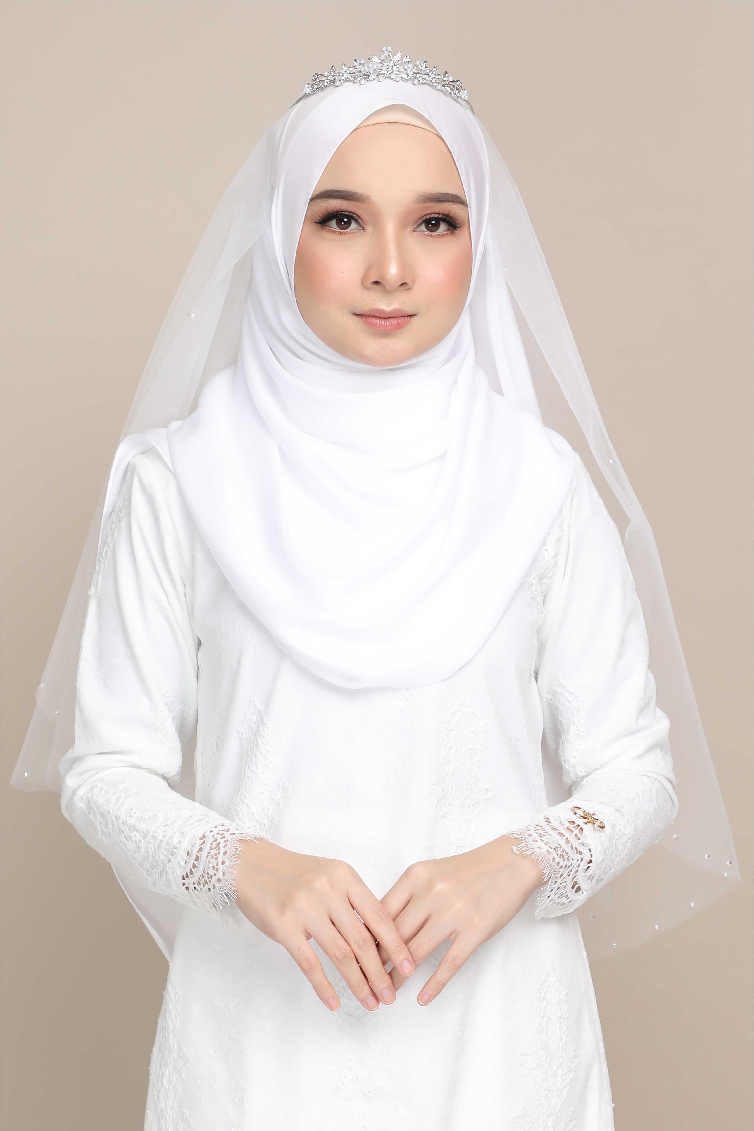 Pearl Veil for Brides (Nikah/Tunang) in Off White
